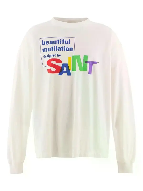 SAINT MXXXXXX Long-sleeve Graphic T-shirt - White