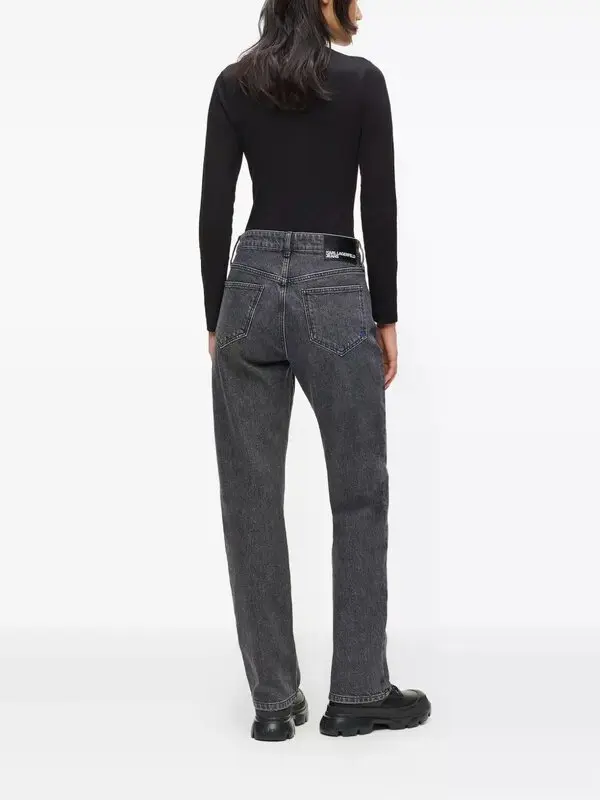 Karl Lagerfeld High-rise Straight Leg Jeans - Black