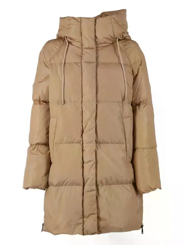 Max Mara Hooded Long Imbottito Coat - Neutrals