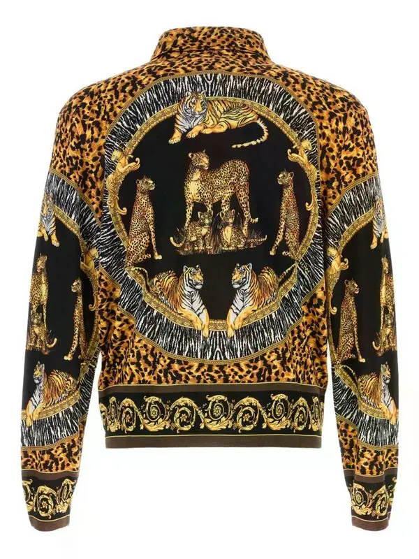 Versace Wild Cats Printed Knit Shirt