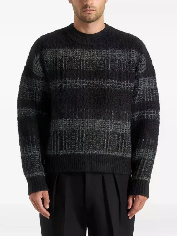 Manière De Voir Checked Pattern Knit Sweater