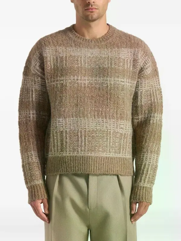 Manière De Voir Checked-pattern Knit Sweater