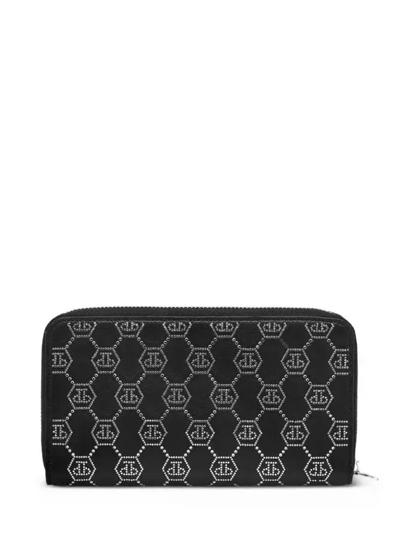 Philipp Plein Monogram Studded Zip Wallet