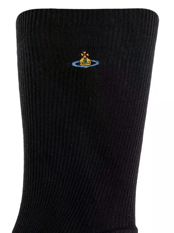 VIVIENNE WESTWOOD Orb-embroidered Ribbed Ankle Socks