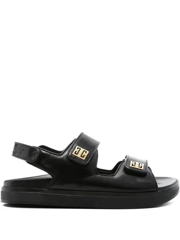 Givenchy Pattern Double Strap Sandals - Black
