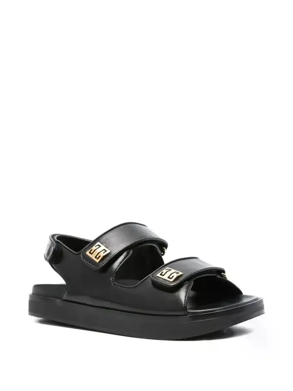 Givenchy Pattern Double Strap Sandals - Black