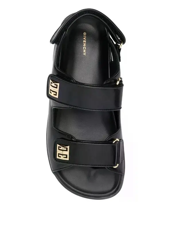 Givenchy Pattern Double Strap Sandals - Black