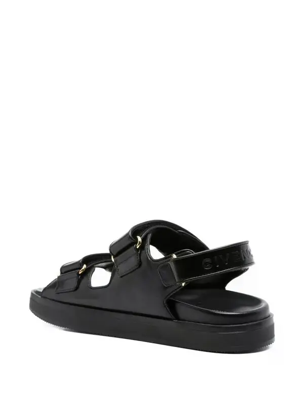 Givenchy Pattern Double Strap Sandals - Black