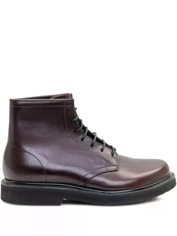 Premiata Topstitched Lace-up Boots