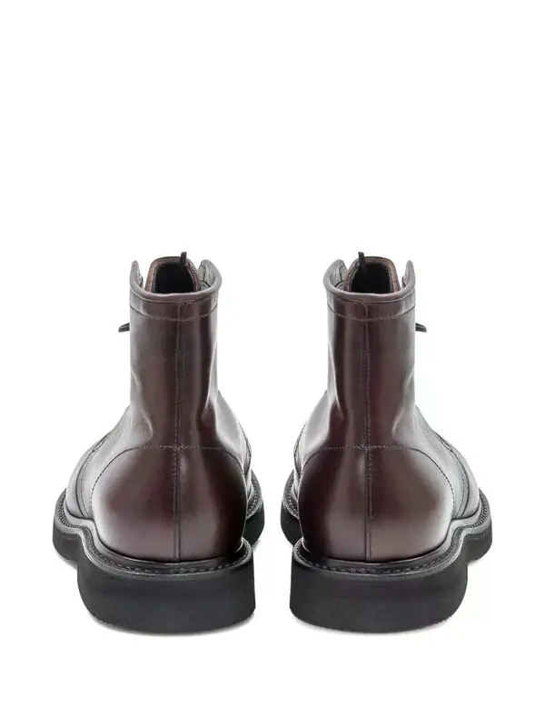 Premiata Topstitched Lace-up Boots