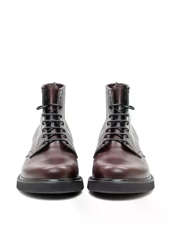 Premiata Topstitched Lace-up Boots