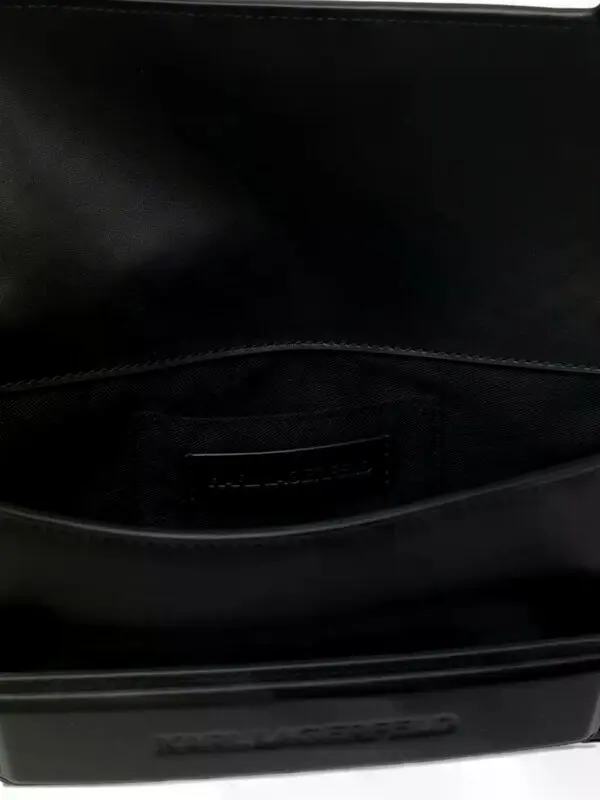 Karl Lagerfeld Logo-debossed Shoulder Bag - Black