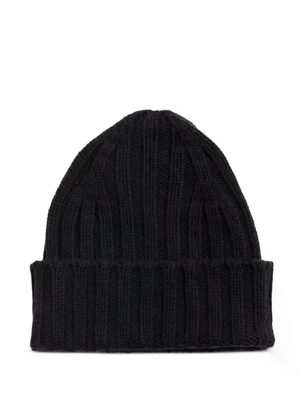 Chinti & Parker Ribbed Beanie - Black