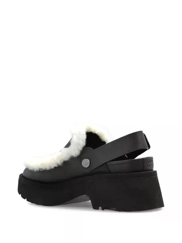 UGG 51mm Esmee Fur Trim Mules - Black