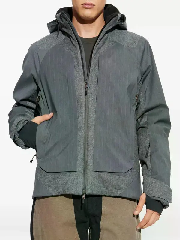 Sease Hooded Striped Jacket - Grey