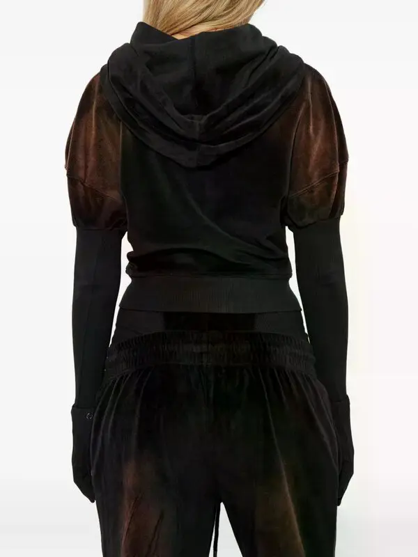 KNWLS Velvet Zip-up Hoodie - Brown