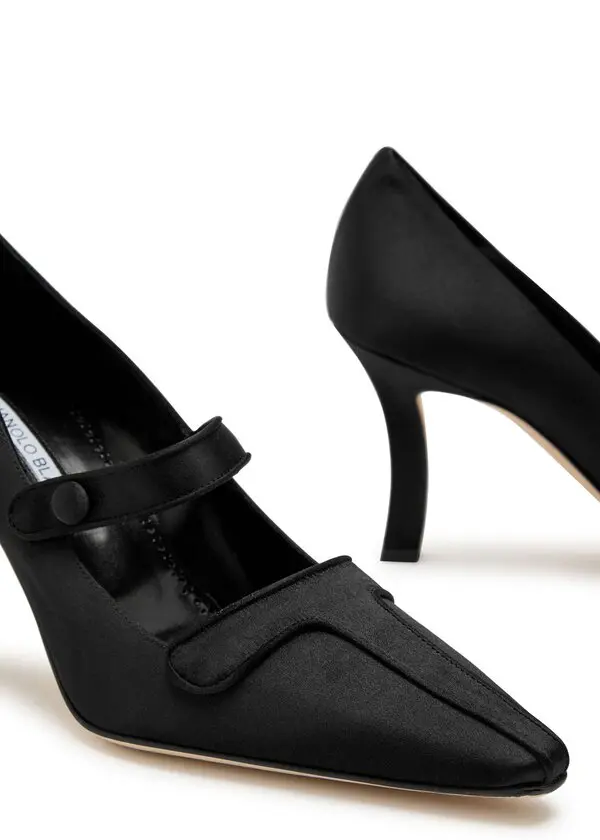 Manolo Blahnik Ganeus Satin Pumps