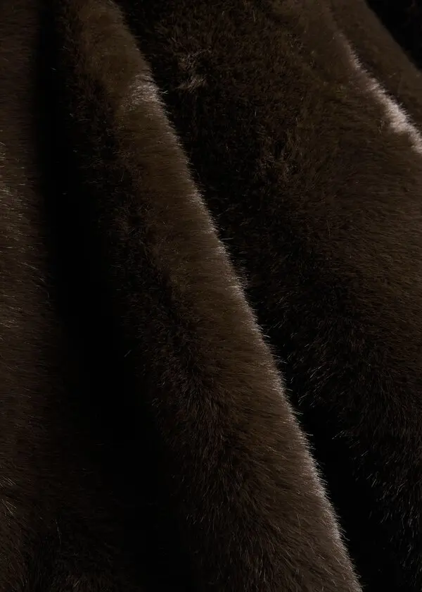STAND STUDIO Leopard-print Faux Fur Cocoon Coat