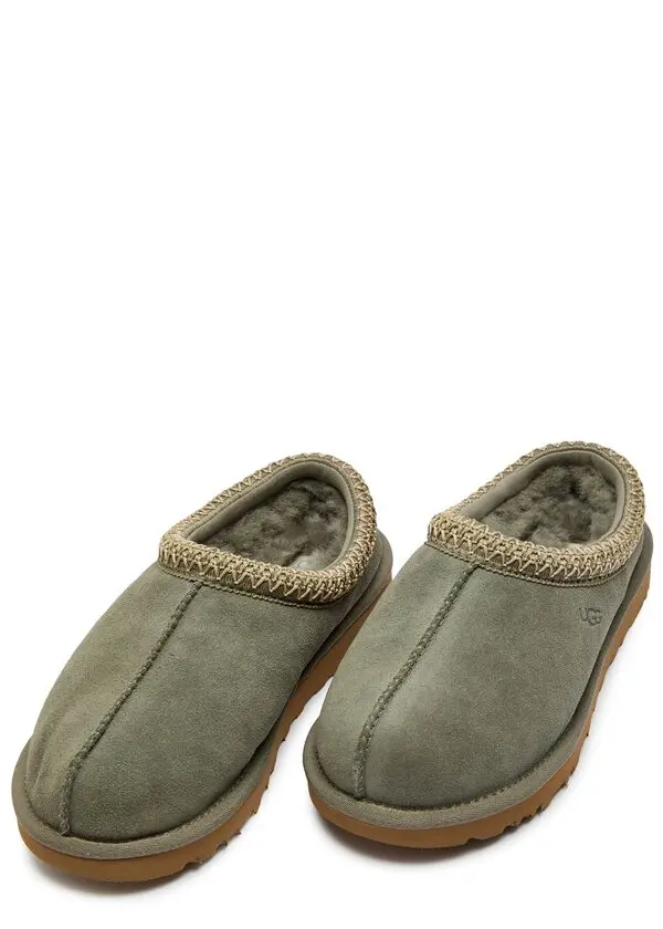 UGG Tasman Suede Flatform Slippers - Green