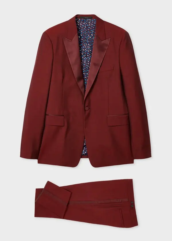 Paul Smith The Soho Tailo-fit Burgundy Wool-mohair Evening Suit - Red