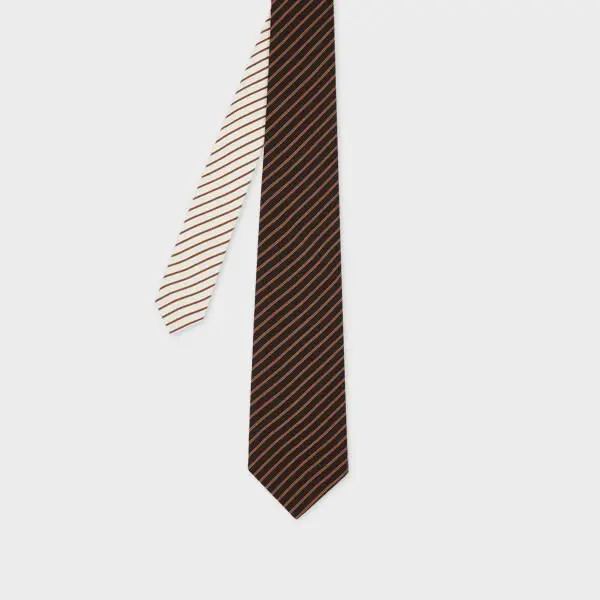Paul Smith Mixed Stripe Neck Tie - Brown