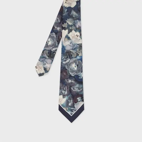 Paul Smith Floral 'clifton' Neck Tie - Blue