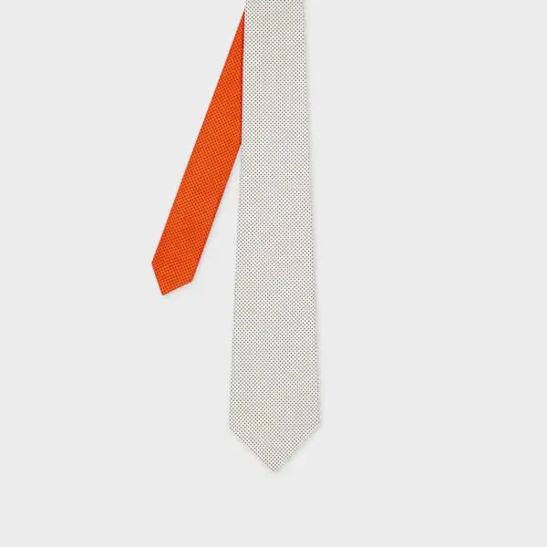 Paul Smith Silk Polka Dot Neck Tie - White