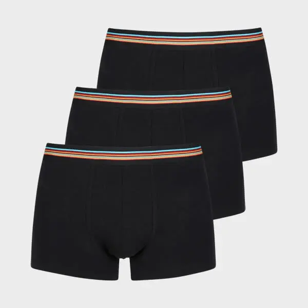 Paul Smith Signature Stripe' Waistband Boxer Briefs Three Pack - Black