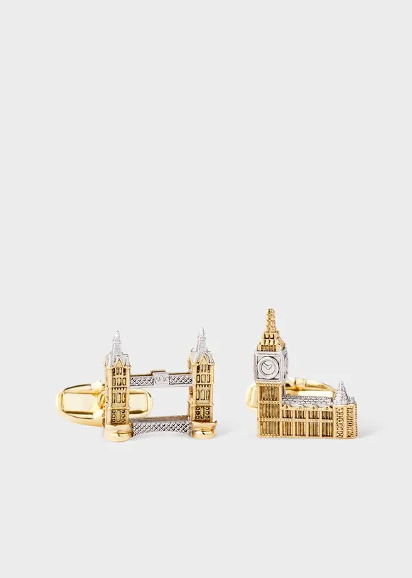 Paul Smith Gold And Silver 'london Souvenir' Cufflinks - Multicolour