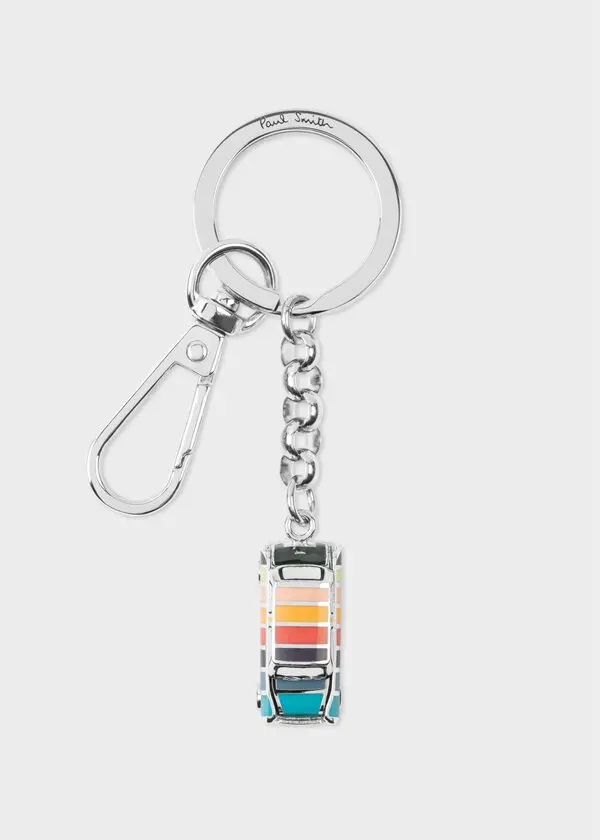 Paul Smith Silver Artist Stripe Keyring