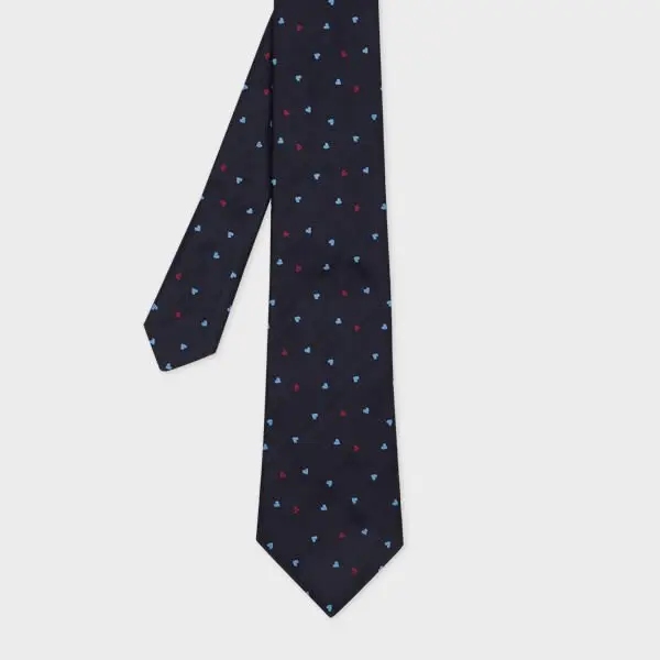 Paul Smith Silk Hearts Necktie - Blue