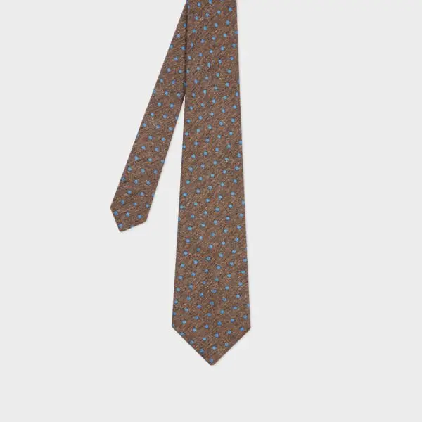 Paul Smith Polka Dot Silk Neck Tie - Brown