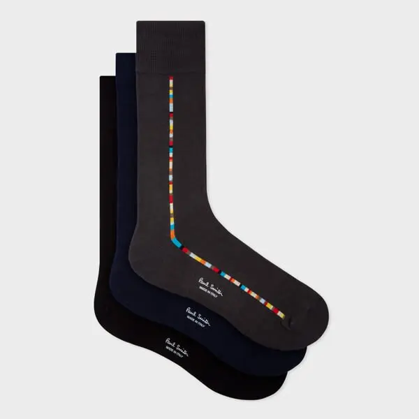 Paul Smith Central 'signature Stripe' Socks Three-pack - Multicolour