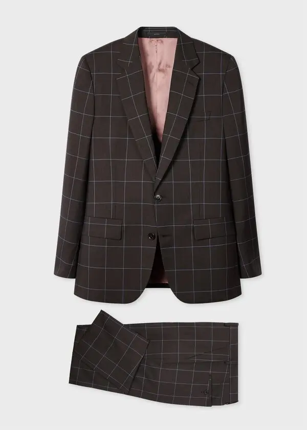 Paul Smith The Mayfair Charcoal Windowpane Check Wool-cashmere Suit