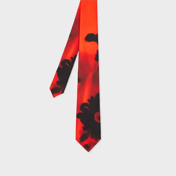 Paul Smith Silk Field Flowers Neck Tie - Red