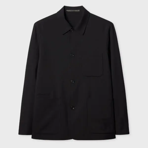 Paul Smith Two-ply Hopsack Wool Work Jacket - Black
