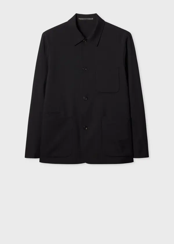 Paul Smith Two-ply Hopsack Wool Work Jacket - Black