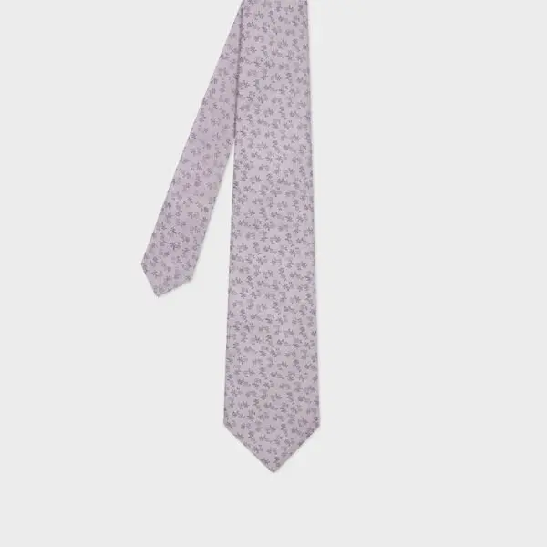 Paul Smith Floral Silk Necktie - Purple