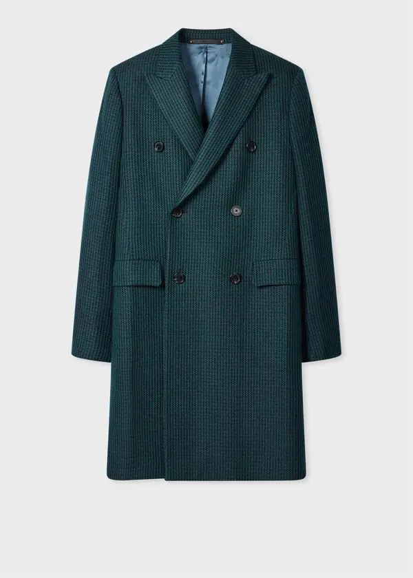 Paul Smith Houndstooth Wool-blend Overcoat