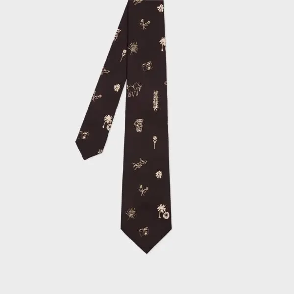 Paul Smith Silk Neck Tie - Brown
