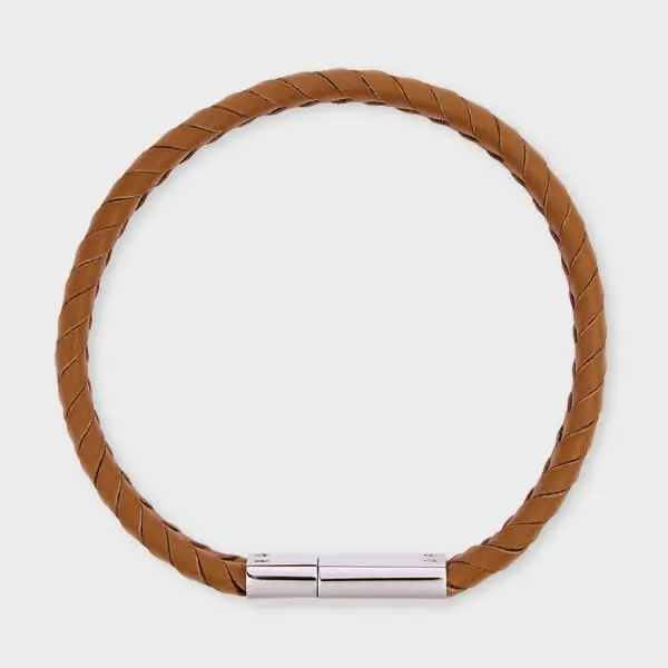 Paul Smith Braided Leather Bracelet - Brown