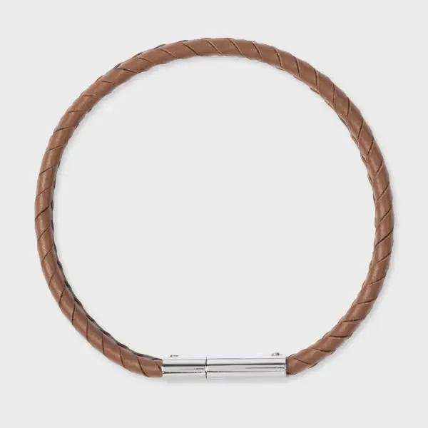 Paul Smith Braided Leather Bracelet - Brown