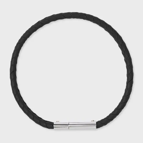 Paul Smith Braided Leather Bracelet - Black