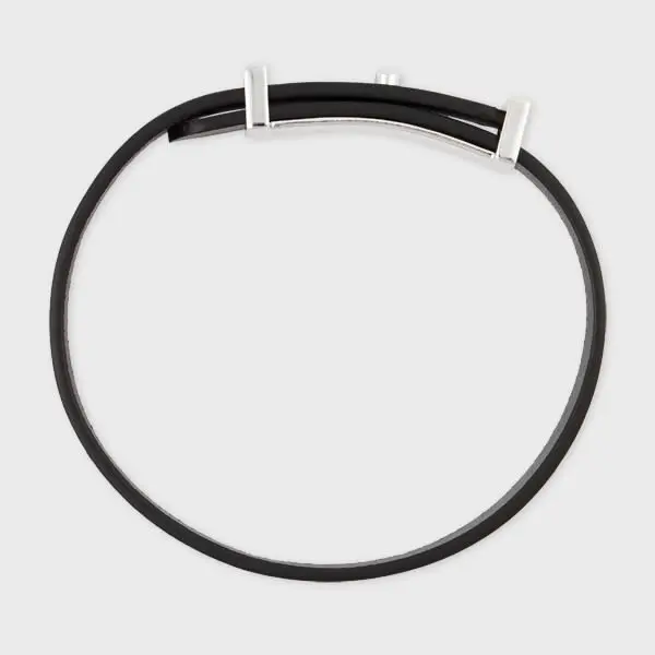 Paul Smith Signature Buckle Leather Bracelet - Black