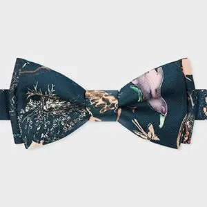 Paul Smith Little Beasts' Print Silk Bow Tie - Blue