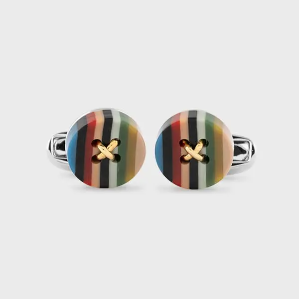 Paul Smith Signature Stripe' Button Cufflinks - Multicolour