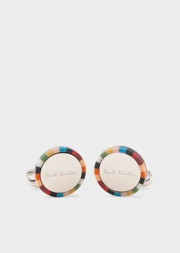 Paul Smith Circle 'signature Stripe' Cufflinks