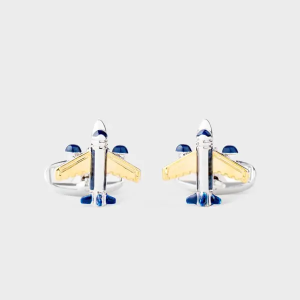 Paul Smith Gold And Silver 'aeroplane' Cufflinks - Multicolour