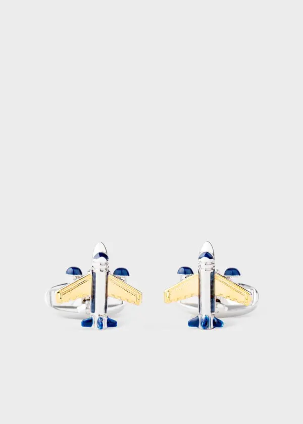 Paul Smith Gold And Silver 'aeroplane' Cufflinks