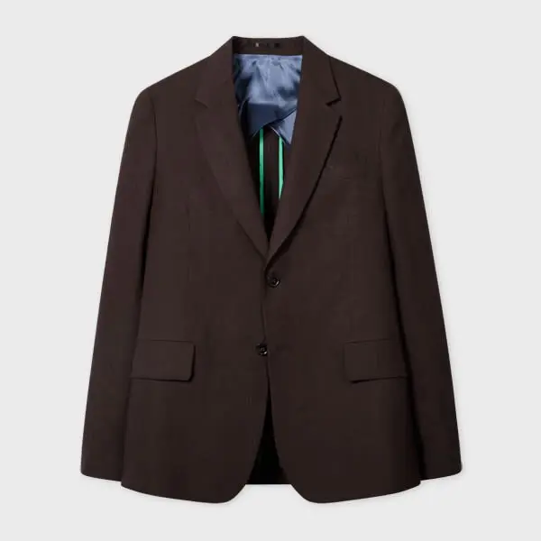 Paul Smith Dark Linen Buggy-lined Blazer - Brown